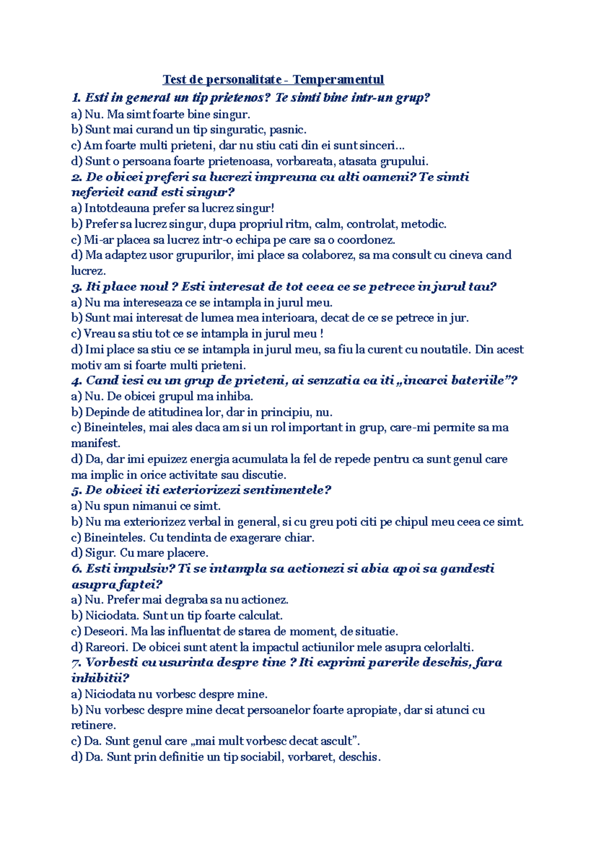 266278616-Test-Temperament - Test de personalitate - Temperamentul 1 ...