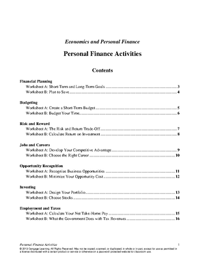 Budgets and Spending Plans 1 - Lesson Plan Includes Activity Summary ...