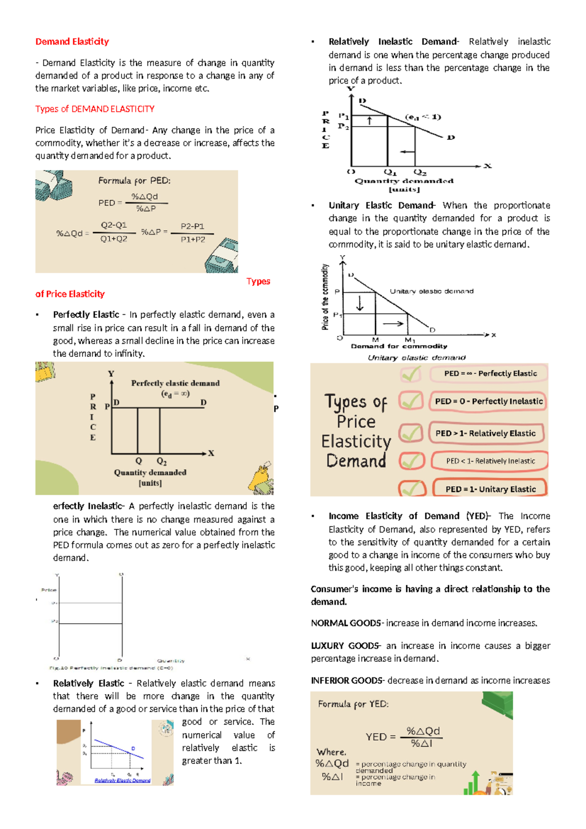 Demand Elasticity and Supply Reviewer - Demand Elasticity Demand ...