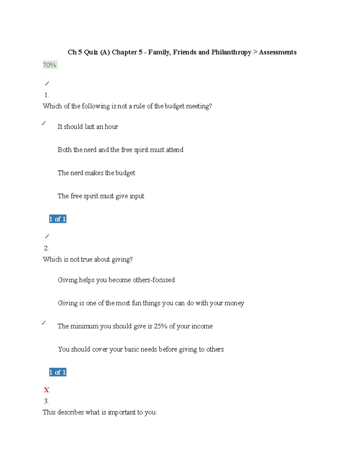Quizzes - Chapter 5,6,7 and 8 - Ch 5 Quiz (A) Chapter 5 - Family ...