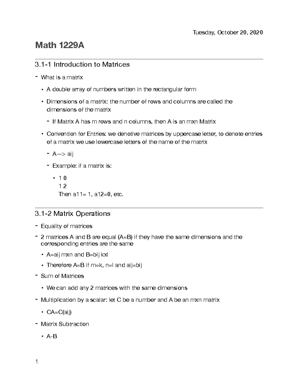 Math1229A Week 7 Notes PDF - Tuesday, October 20, 2020 Math 1229A 3-1 ...