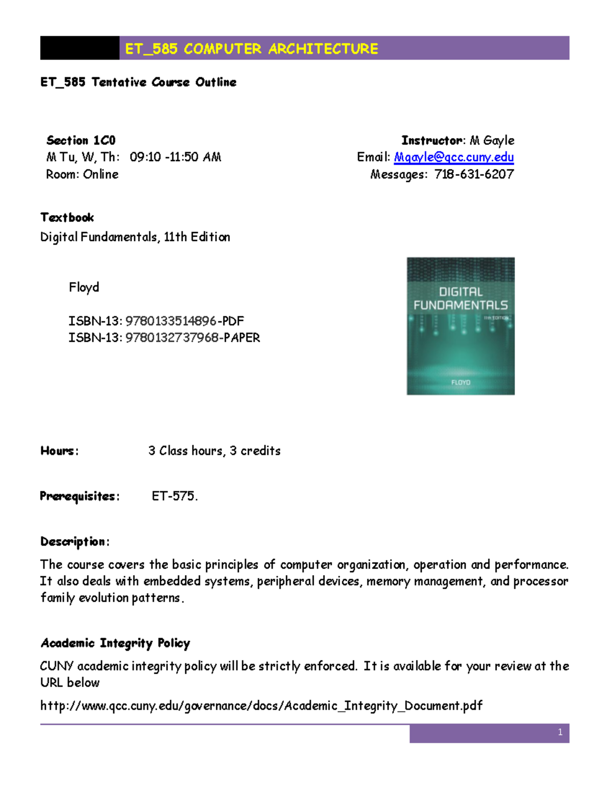 ET 585 Course Outline Summer 2021 v1 01 17 2021 - ET_ 585 Tentative ...