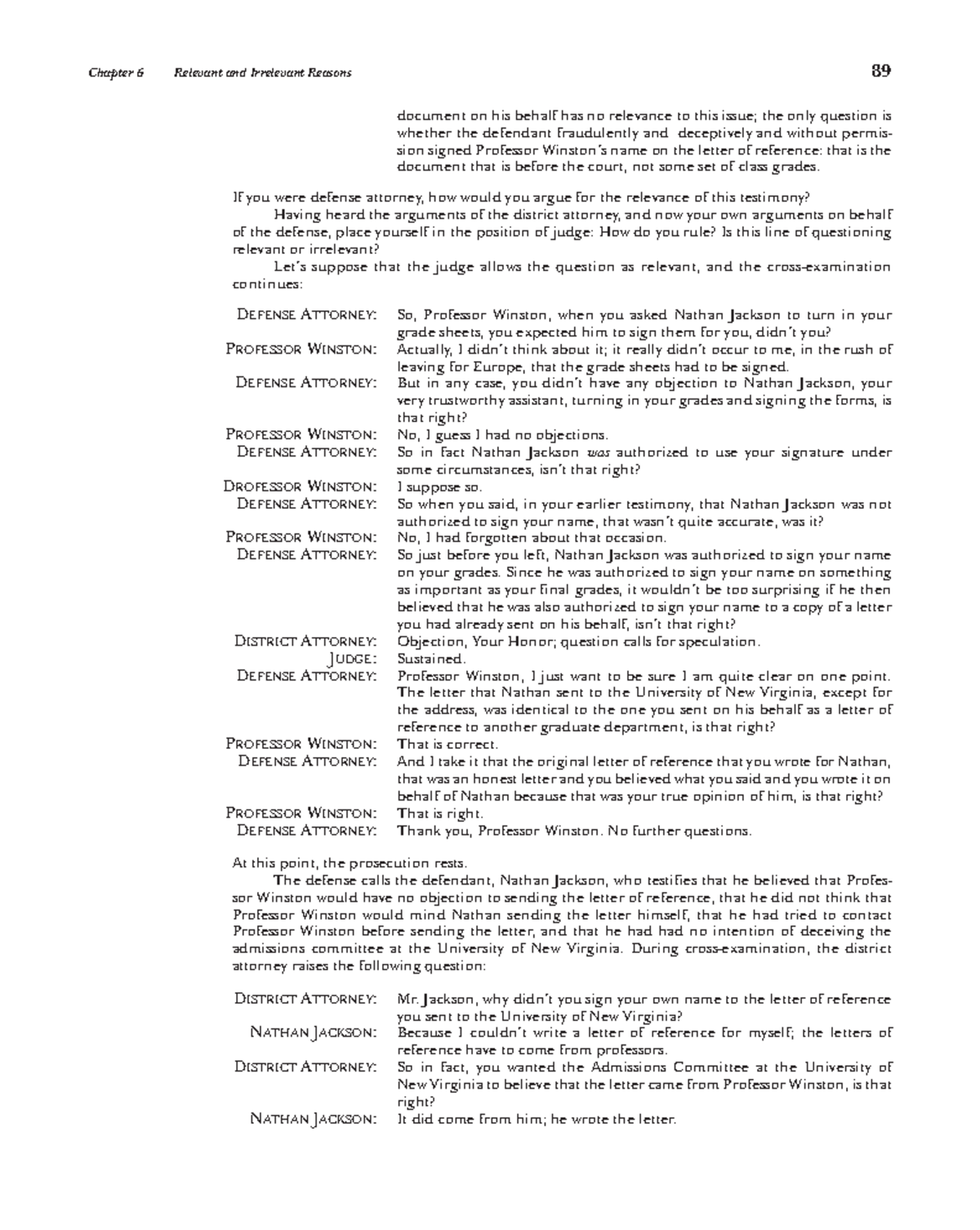 110 - Hello - Chapter 6 Relevant and Irrelevant Reasons 89 document on ...