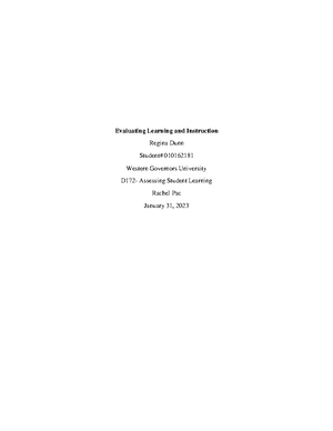 three part learning objective - D172 - A. Three-Part Learning Objective ...