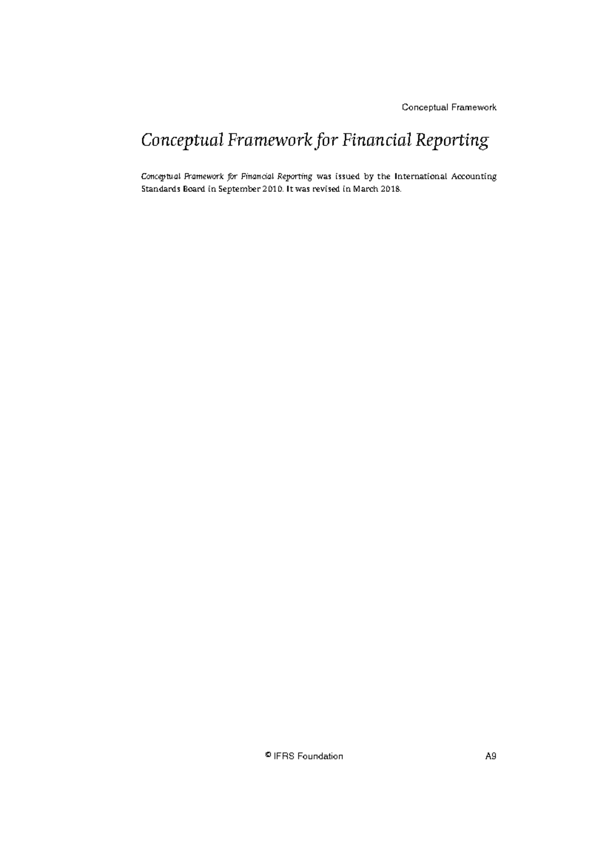 Conceptual framework for financial reporting 2018 - Conceptual ...