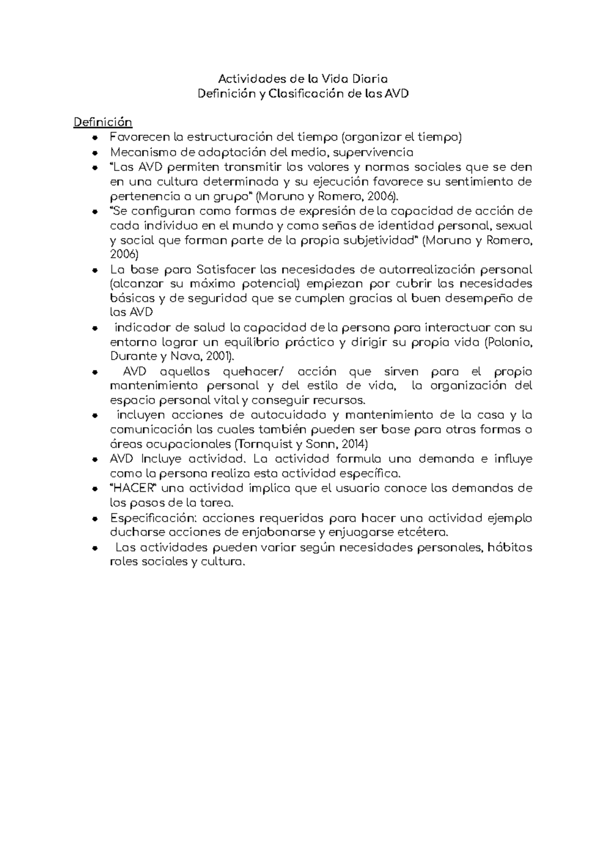 AVD (Resumen Clase 3) - avd - Actividades de la Vida Diaria Definición ...