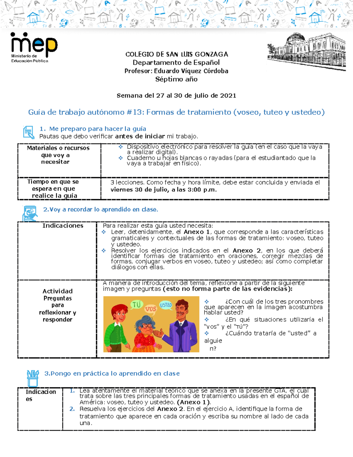 GTA 13 Español Realizada 2022 MEP Costa Rica - COLEGIO DE SAN LUIS ...