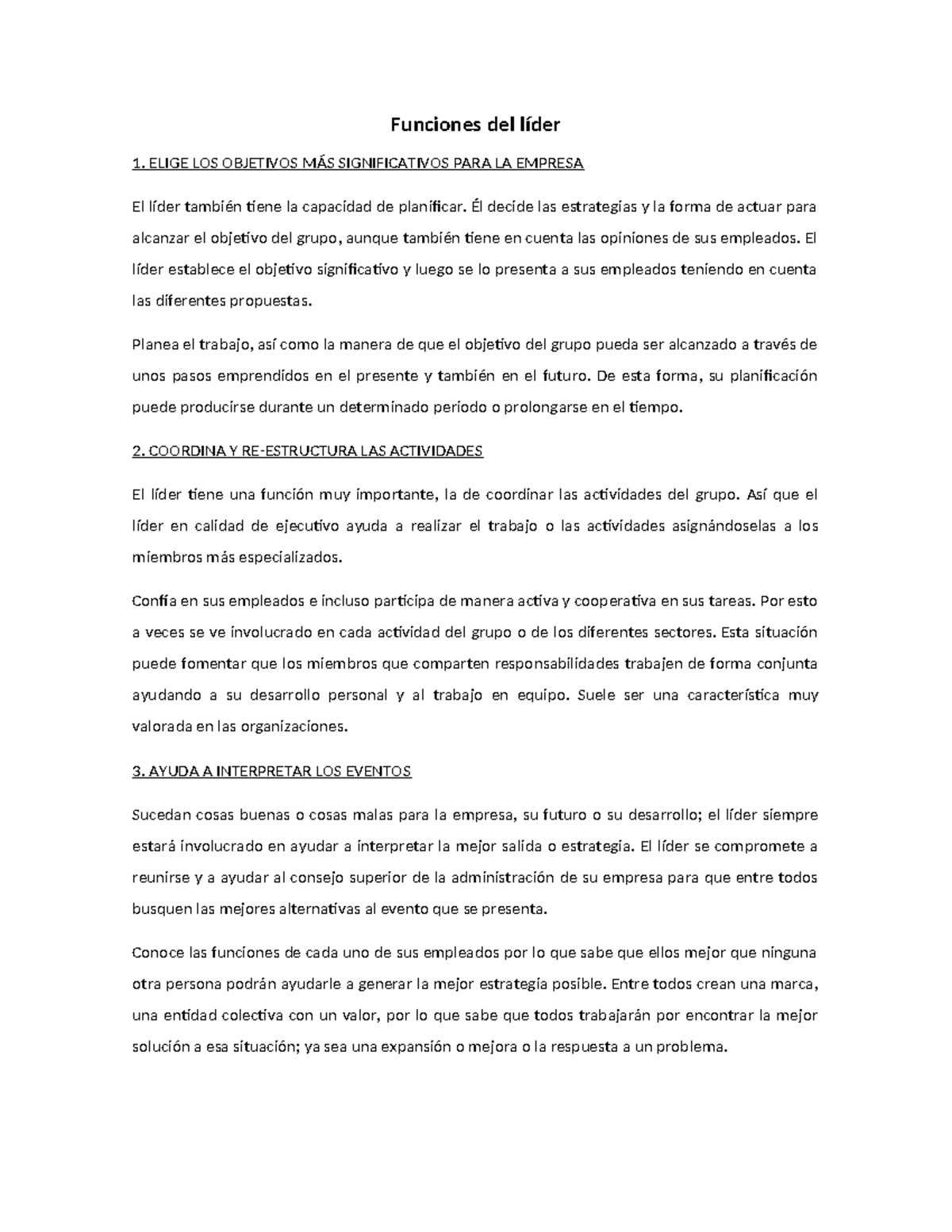 Funciones del lider - Resumen Libro de las habilidades directivas, El ...