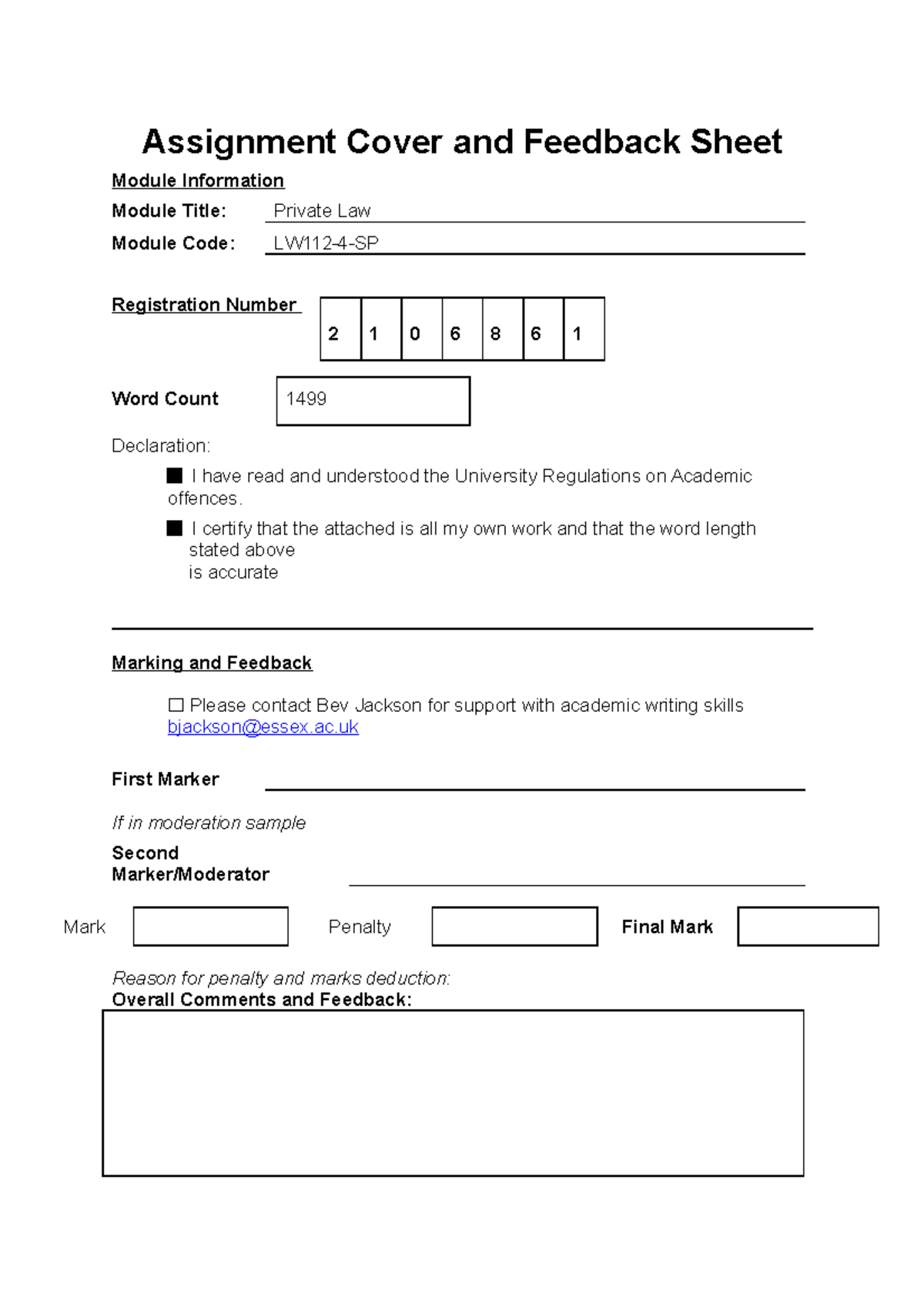 21a1 LW112 Summative Essay - Assignment Cover and Feedback Sheet Module ...