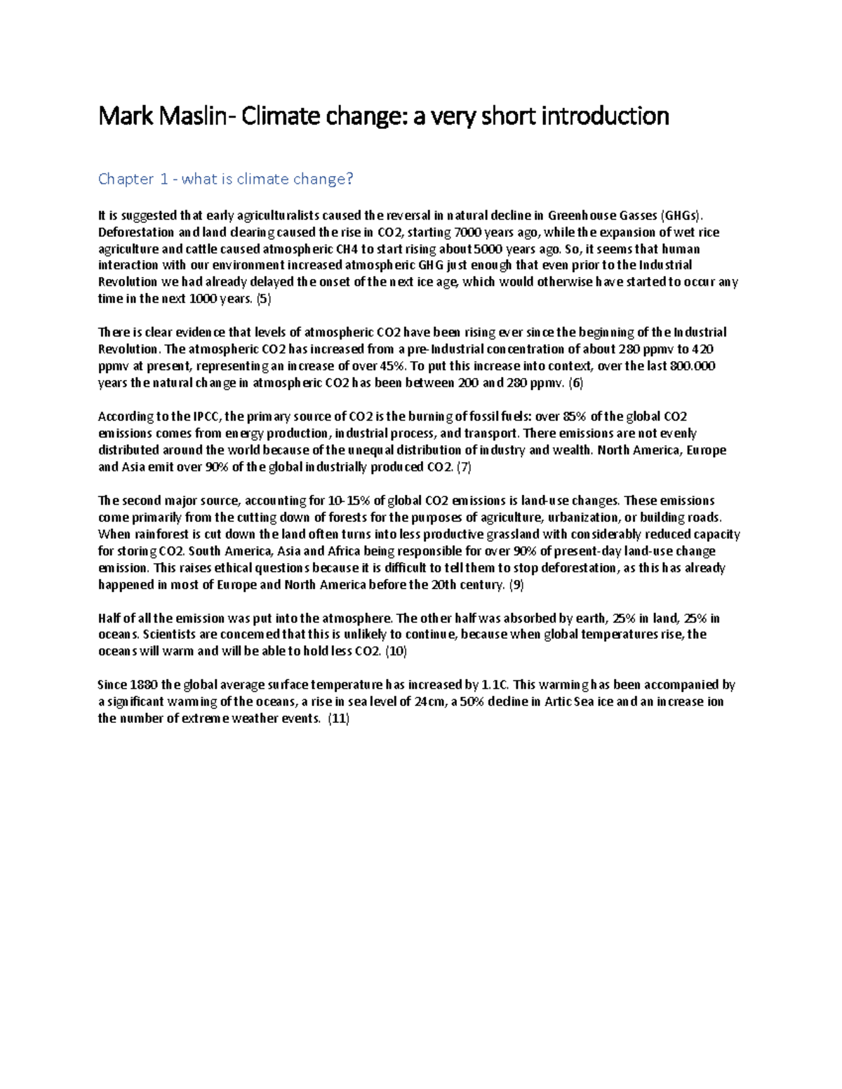 Mark Maslin - Climate Change, a short introduction (summery) - Mark ...