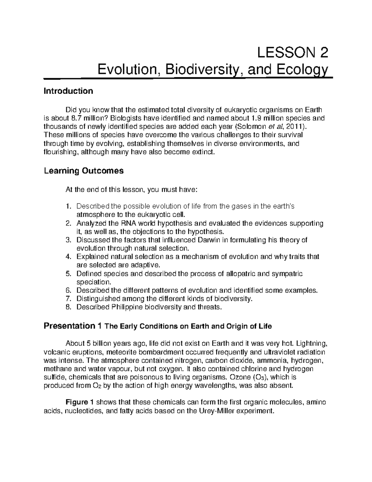 Ecology Module 1, Lesson 2 ojecs. revised, island biogeog correctd ...