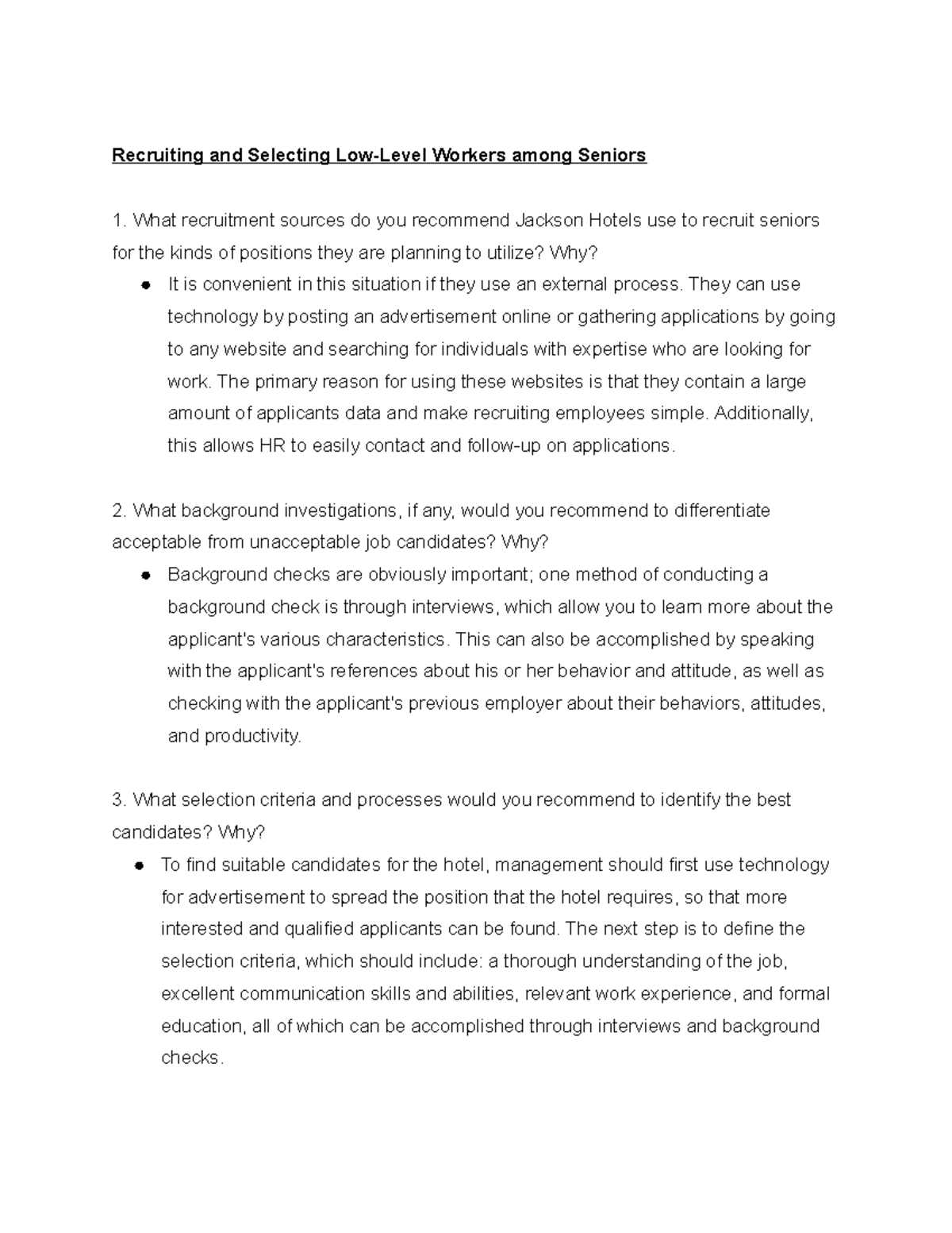 Activity No. 3 - Recruitment and Selection - Recruiting and Selecting ...