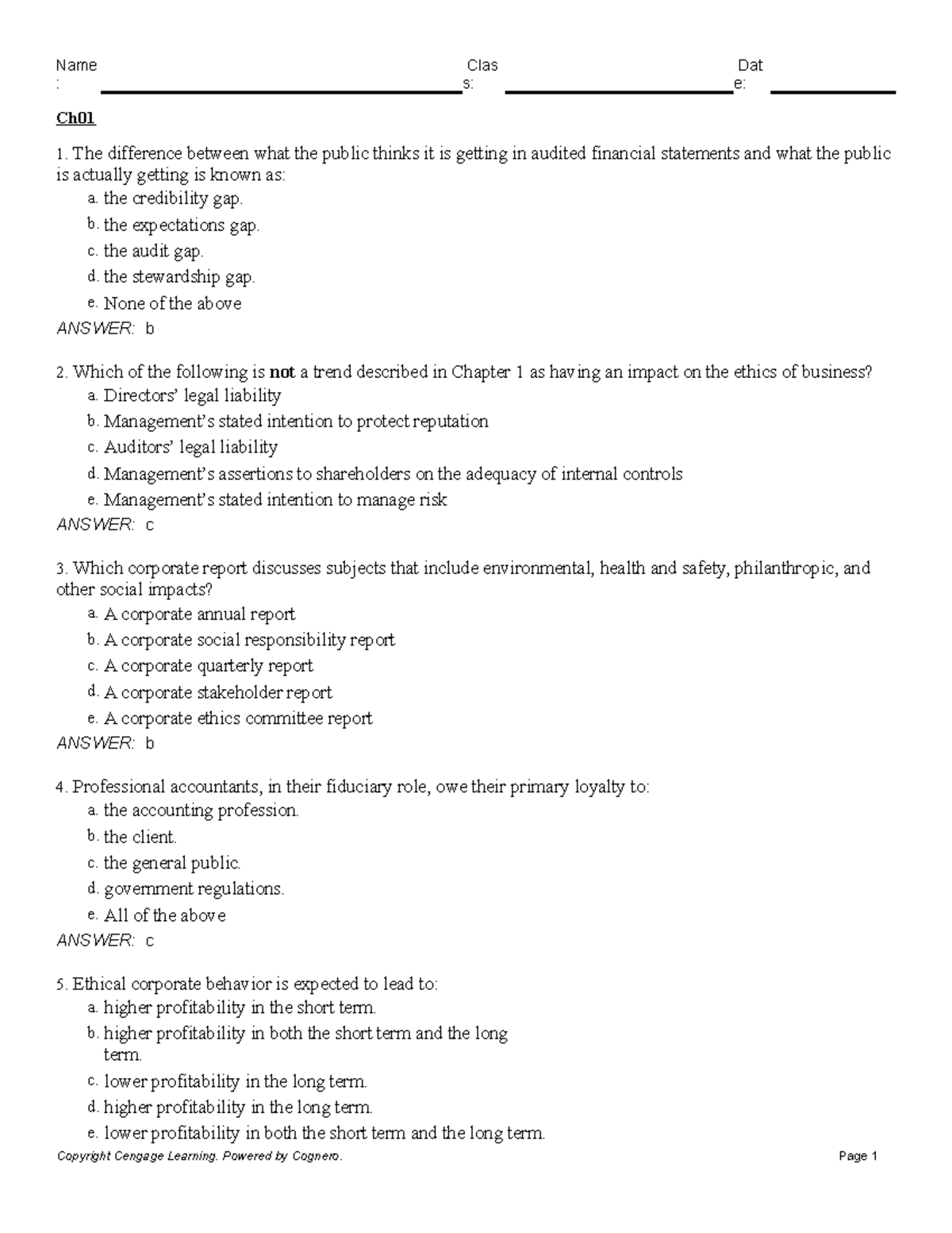 Ch01 - CH1 MTC questions - Ch 1. The difference between what the public ...
