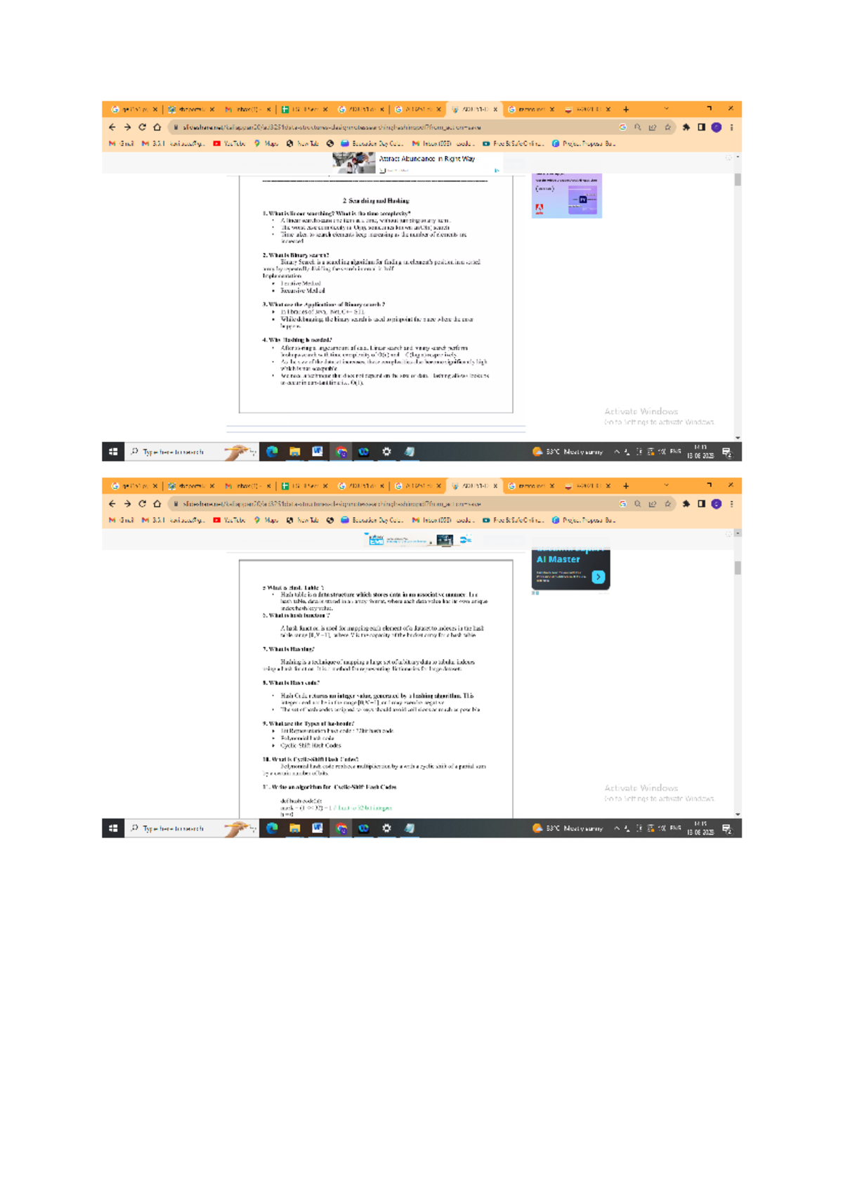 Searching and Hashing - GOOD - Data Structures - Studocu