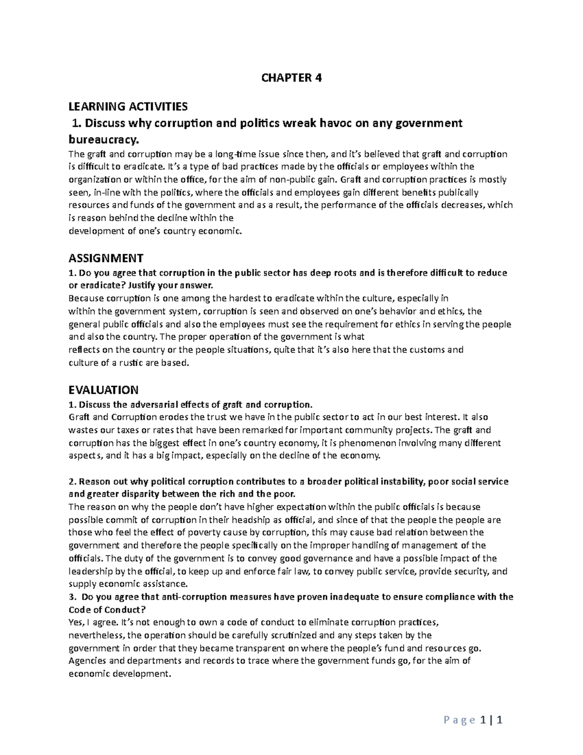 Ethics Chapter 4 - Learning objectives or targets are statements that define what students are ...