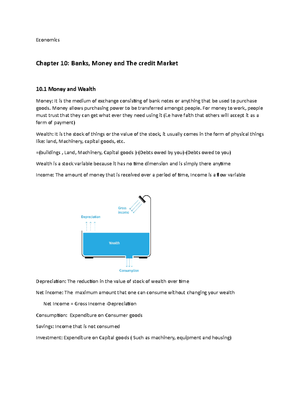 Economics - Chapter 10 - Economics Chapter 10: Banks, Money and The ...