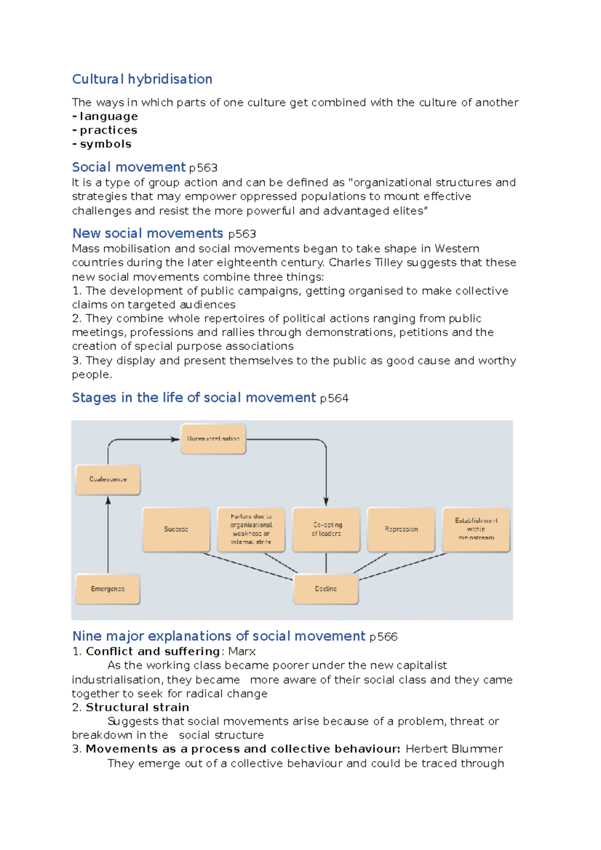 Cultural hybridisation - Charles Tilley suggests that these new social ...