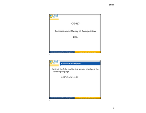 CSE 417 Lecture CFG - ... - CSE 417 Automata and Theory of Computation Prepared By Dr. Nafees ...