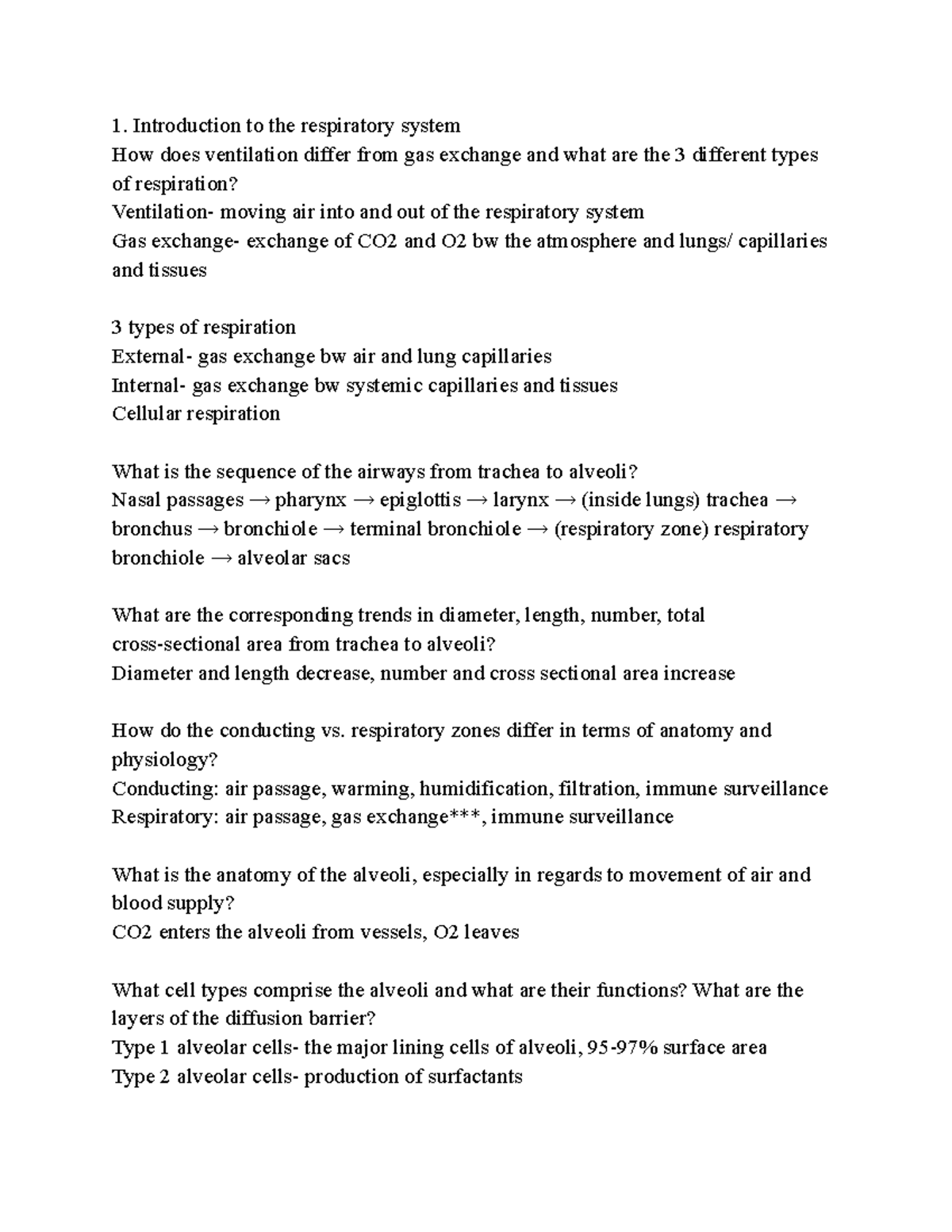 Respiratory System - This is notes from Human Physiology at UGA - BIOL ...