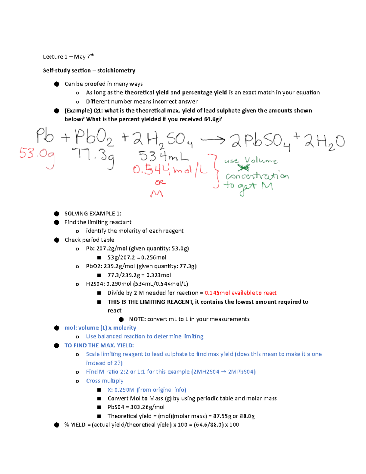 Lecture 1 - Note - Lecture 1 – May 7th Self-study section ...