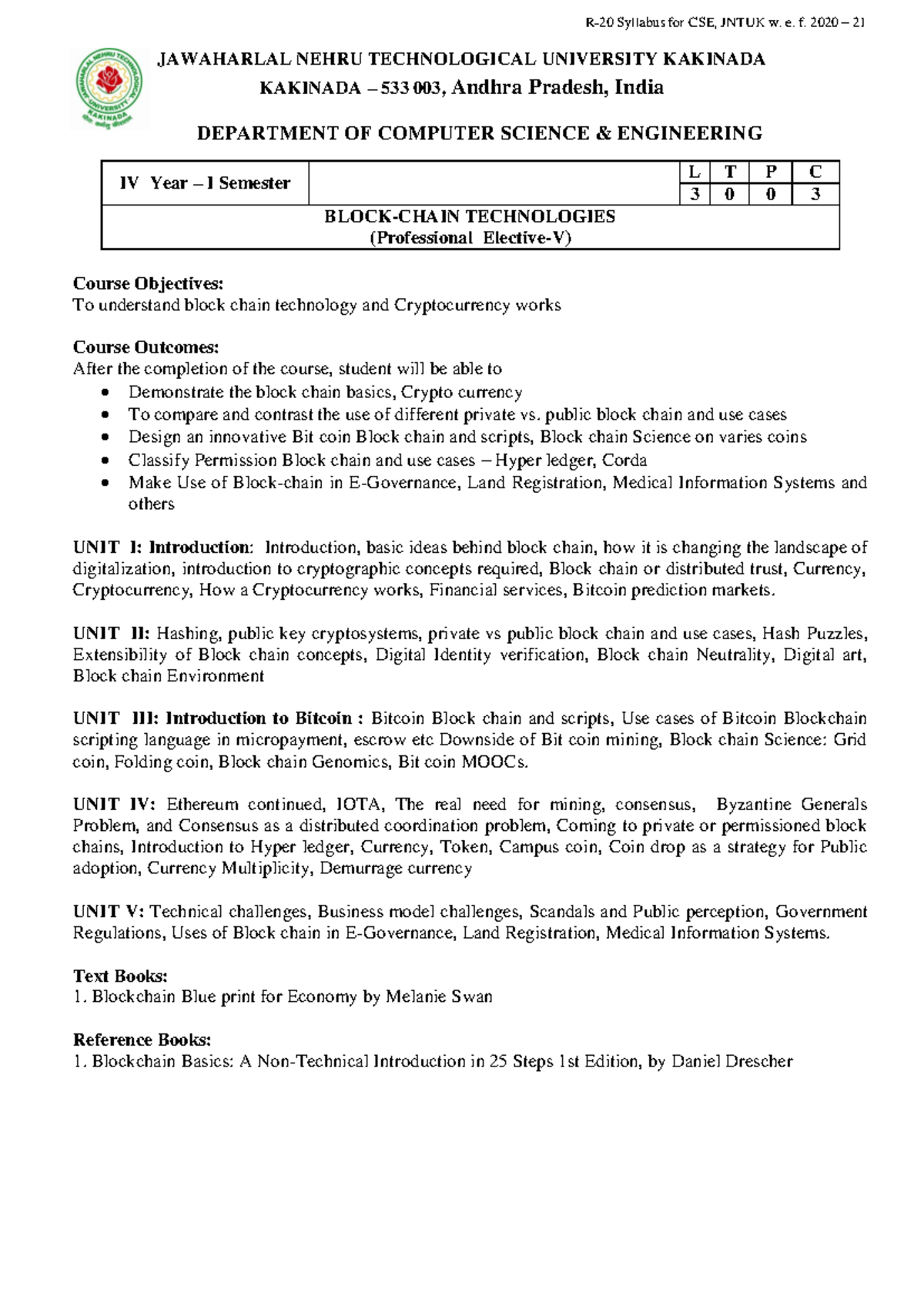 R 20 Course Structure I-IV Year 24-25 - JAWAHARLAL NEHRU TECHNOLOGICAL ...
