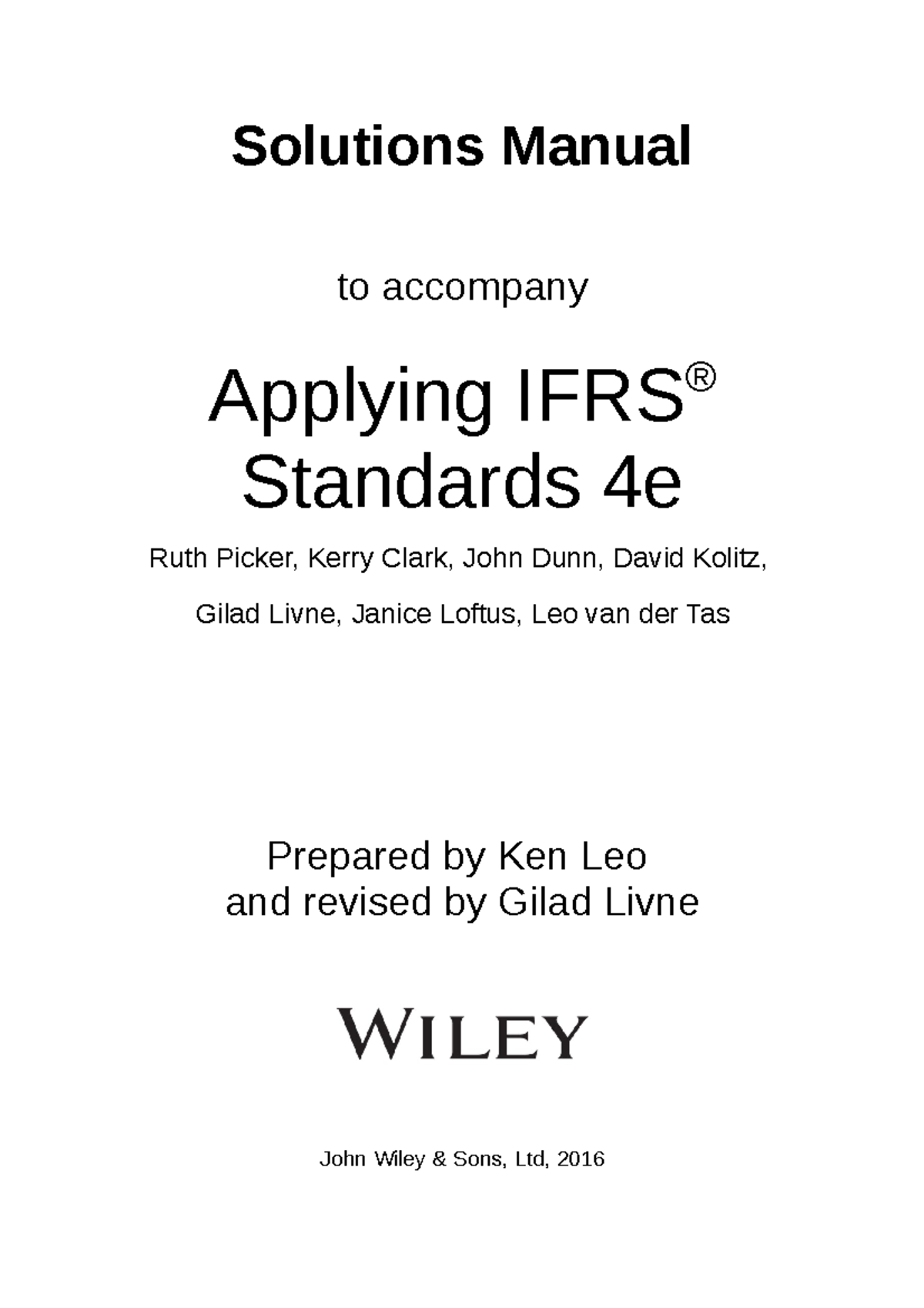 C02 Solutions Picker 4e - Solutions Manual to accompany Applying IFRS ® Standards 4e Ruth Picker ...