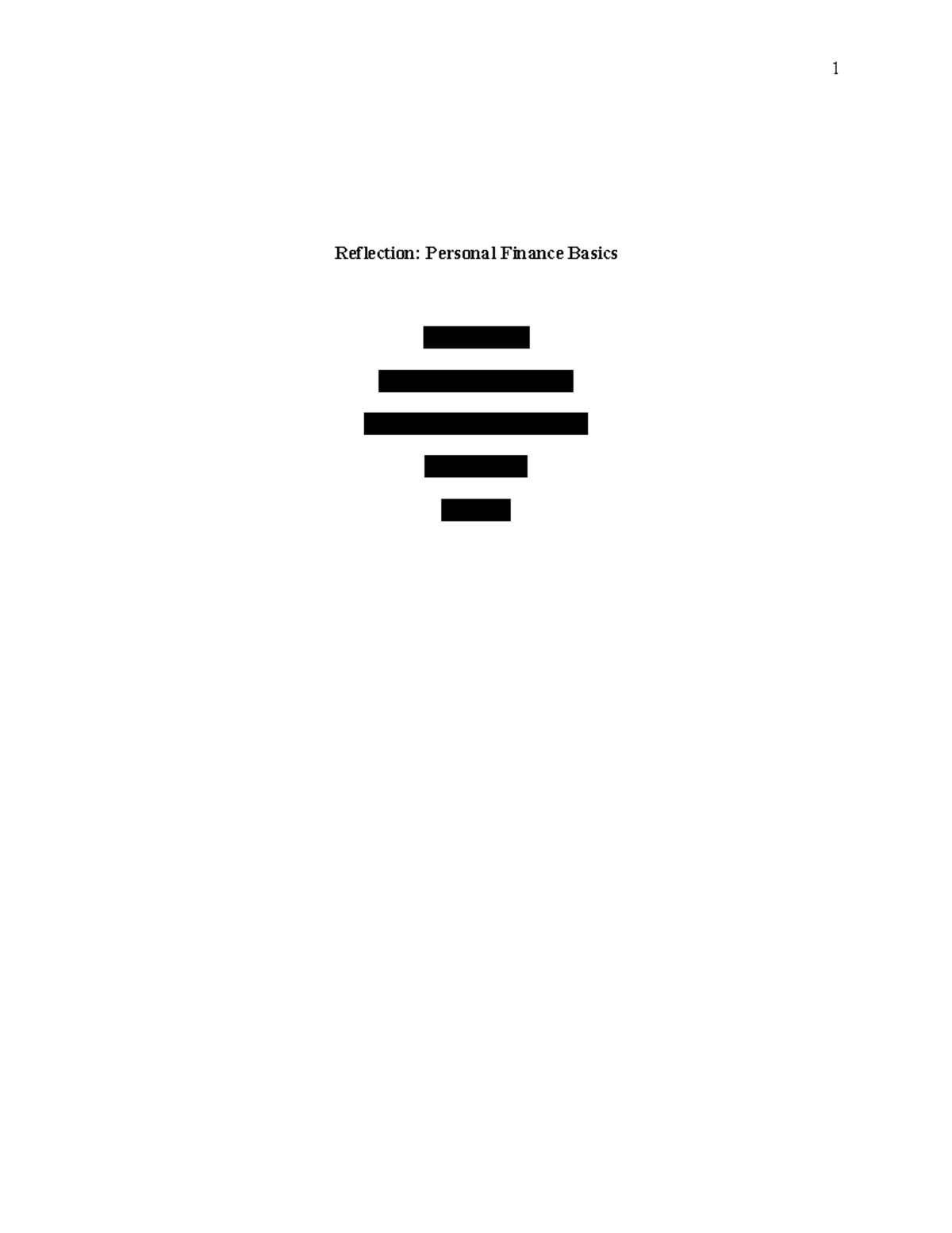 Personal Finance Basics Essay - Reflection: Personal Finance Basics ...