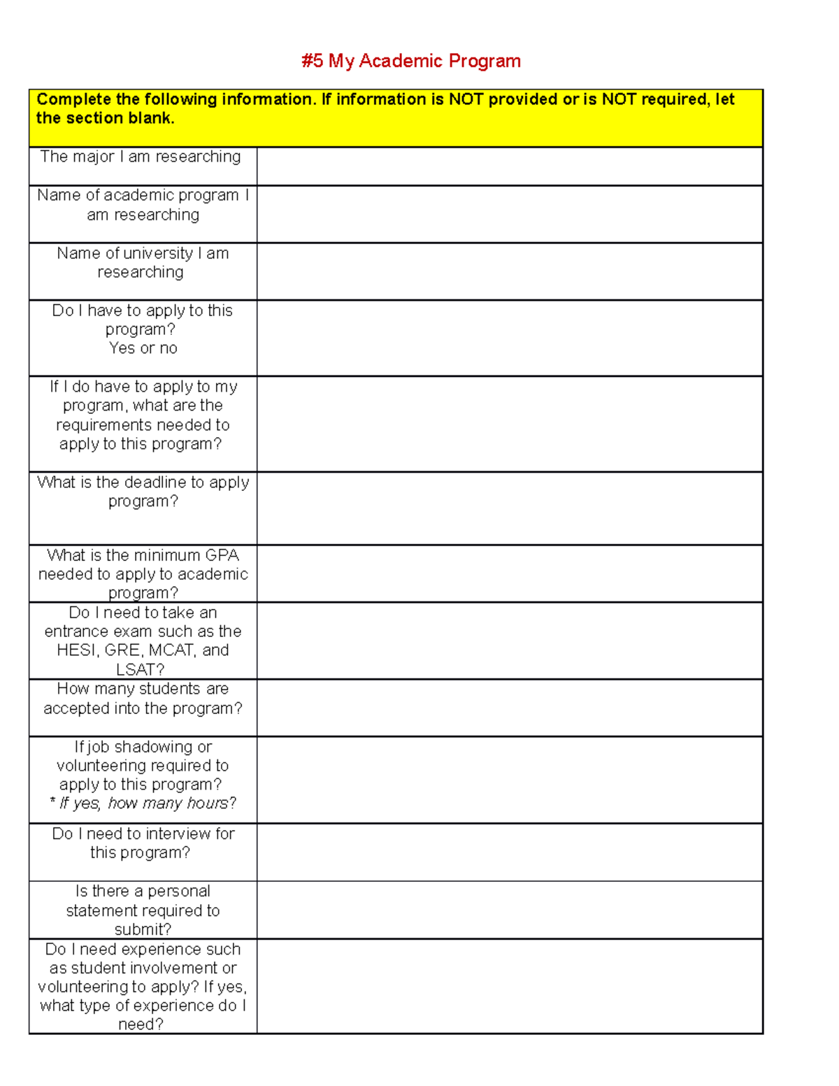 #5 My Academic Program - univ 1301 - #5 My Academic Program Complete ...
