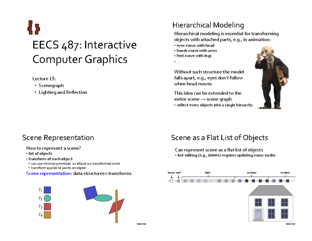 Lecture notes, lecture 15 - Hierarchical Modeling EECS 487: Interactive ...