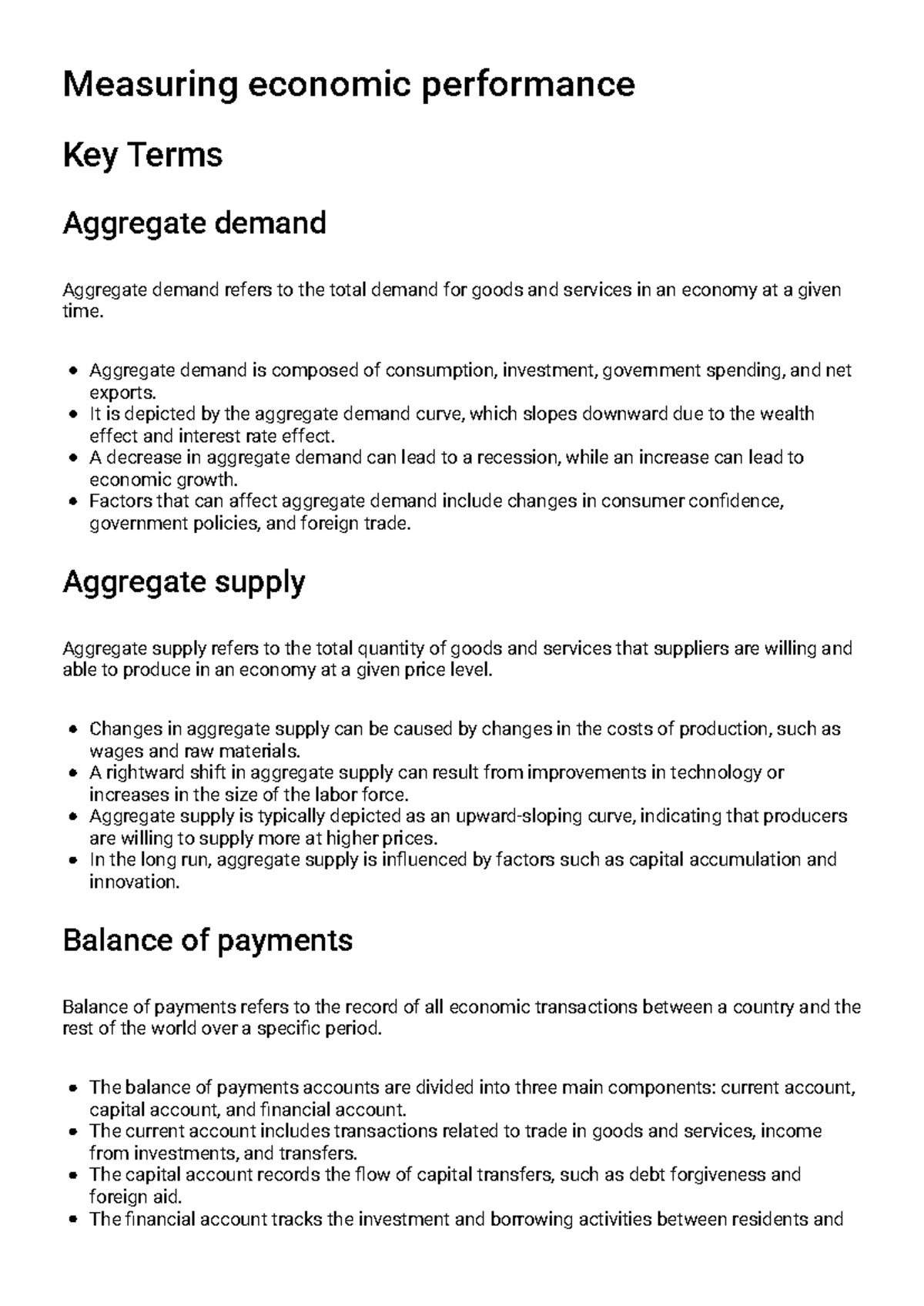 Measuringeconomicperformance-Study Guide - Measuring economic ...