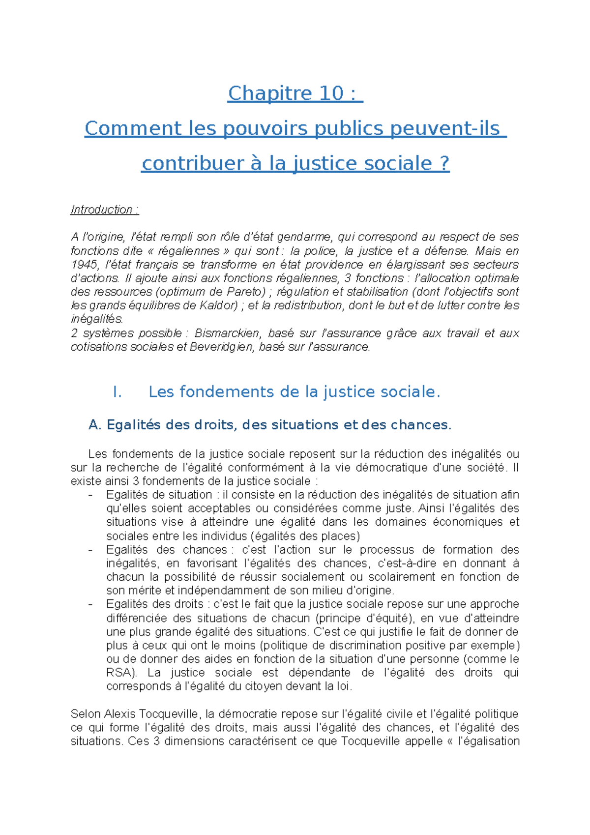 Chapitre 10, justice sociale - Chapitre 10 : Comment les pouvoirs ...
