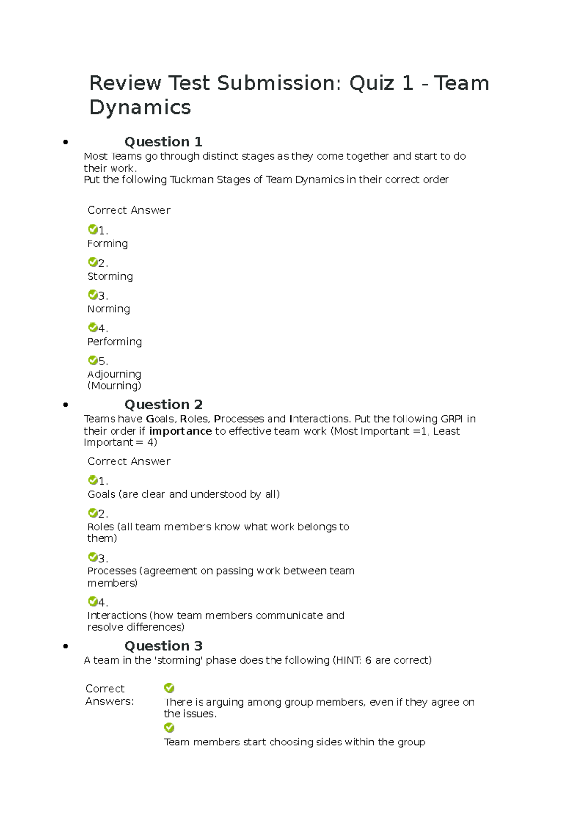 Design and Innovation Quizes - Review Test Submission: Quiz 1 - Team ...