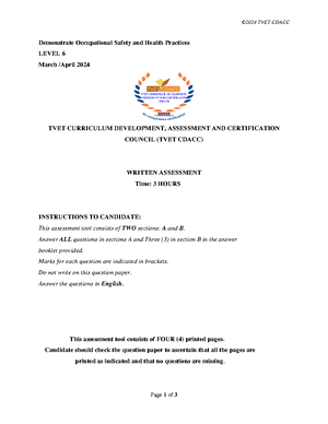 Perioperative level 6-Apply Basic Hospital Procedures- March 2024 ...