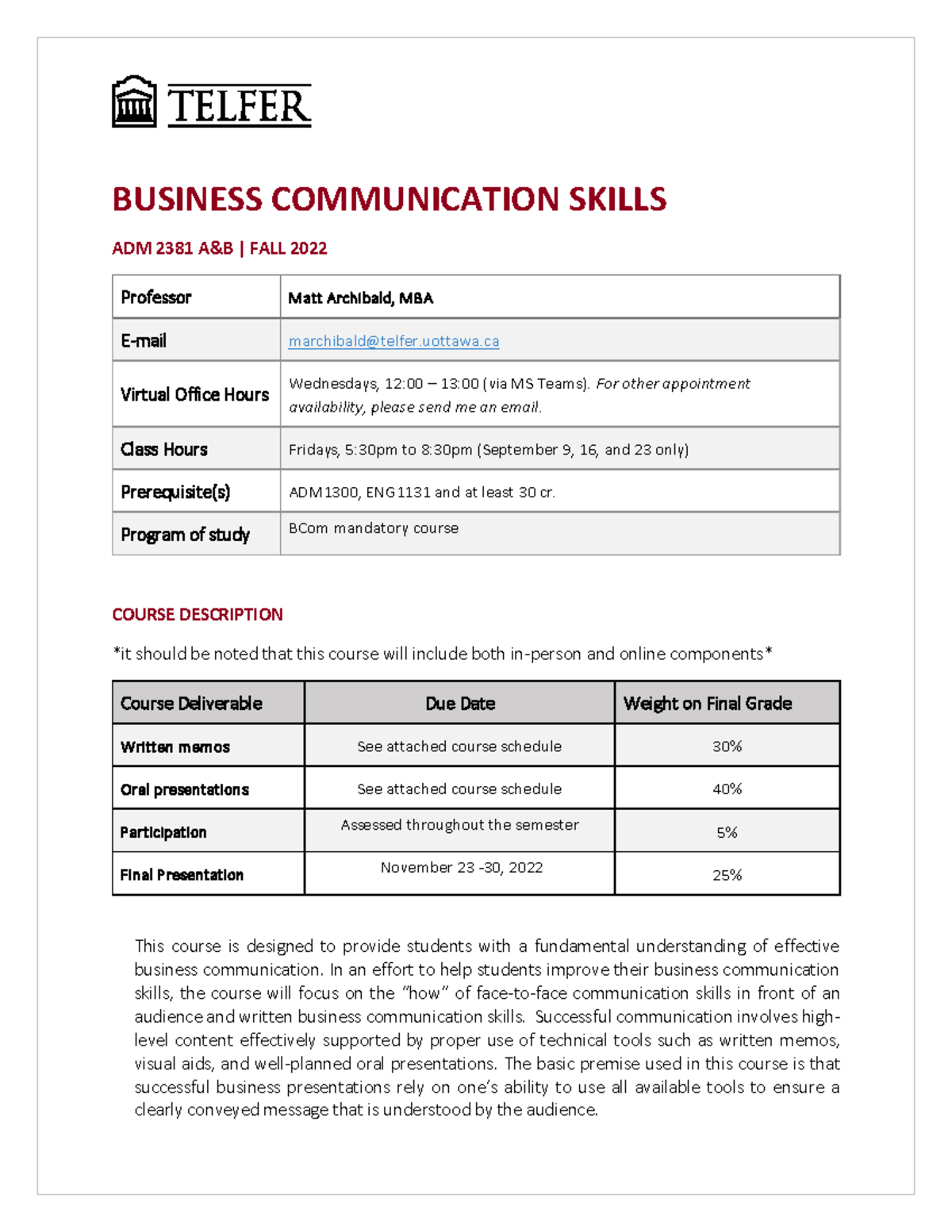 Business communication skills syllabus - BUSINESS COMMUNICATION SKILLS ...