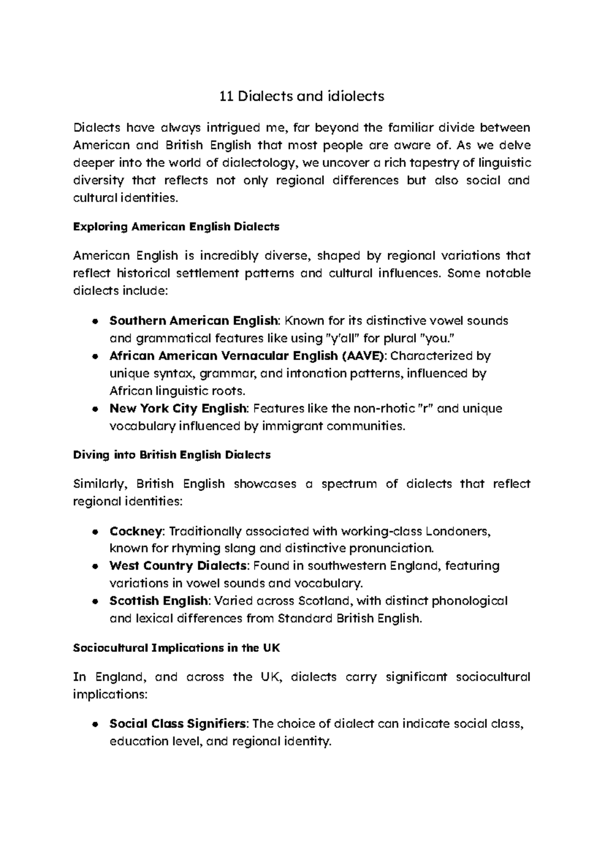 Dialects and idiolects in english Language for Teachers - 11 Dialects ...