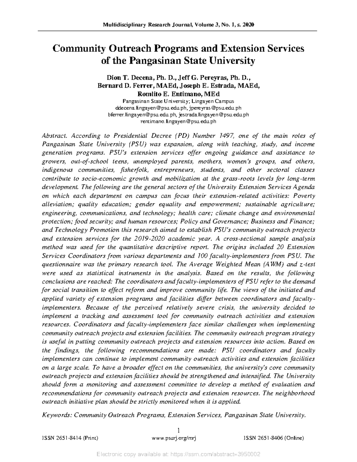 Article IMD314 - For assignment purpose - 1 ISSN 2651-8414 (Print ...