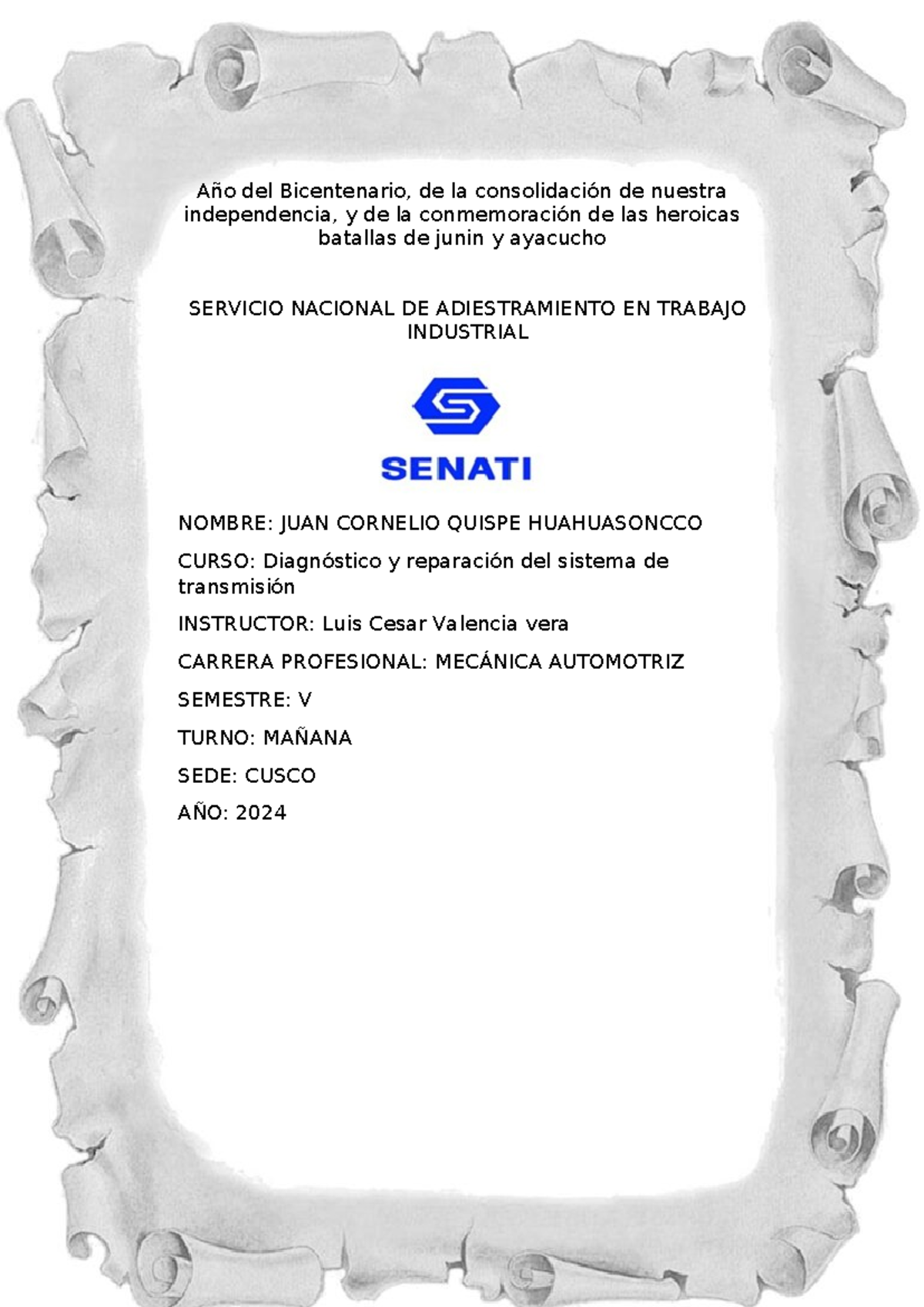 Cuaderno De Informe Semana N°9 De Diagnóstico Y Reparación Del Sistema