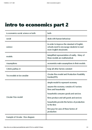 Week 1 intro to economics part 1 (eco151) - week 1: intro to economics ...