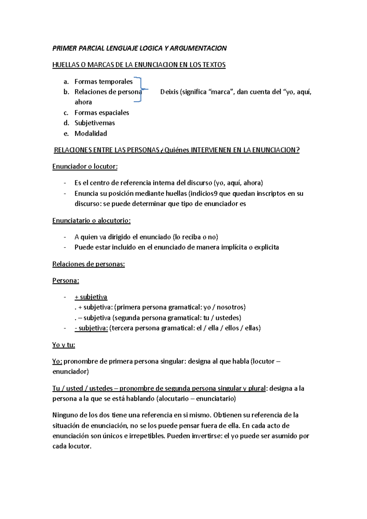 Primer Parcial Lenguaje Logica Y Argumentacion - PRIMER PARCIAL LENGUAJE LOGICA Y ARGUMENTACION ...