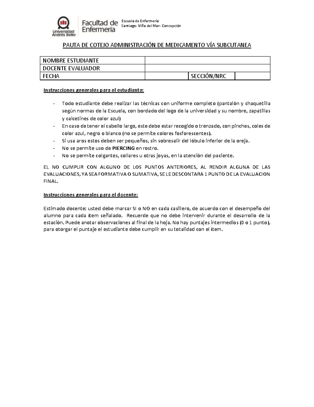 Pauta+DE+ Cotejo+ Administraci%C3%93N+DE+ Medicamentos+ Subcutaneo ...