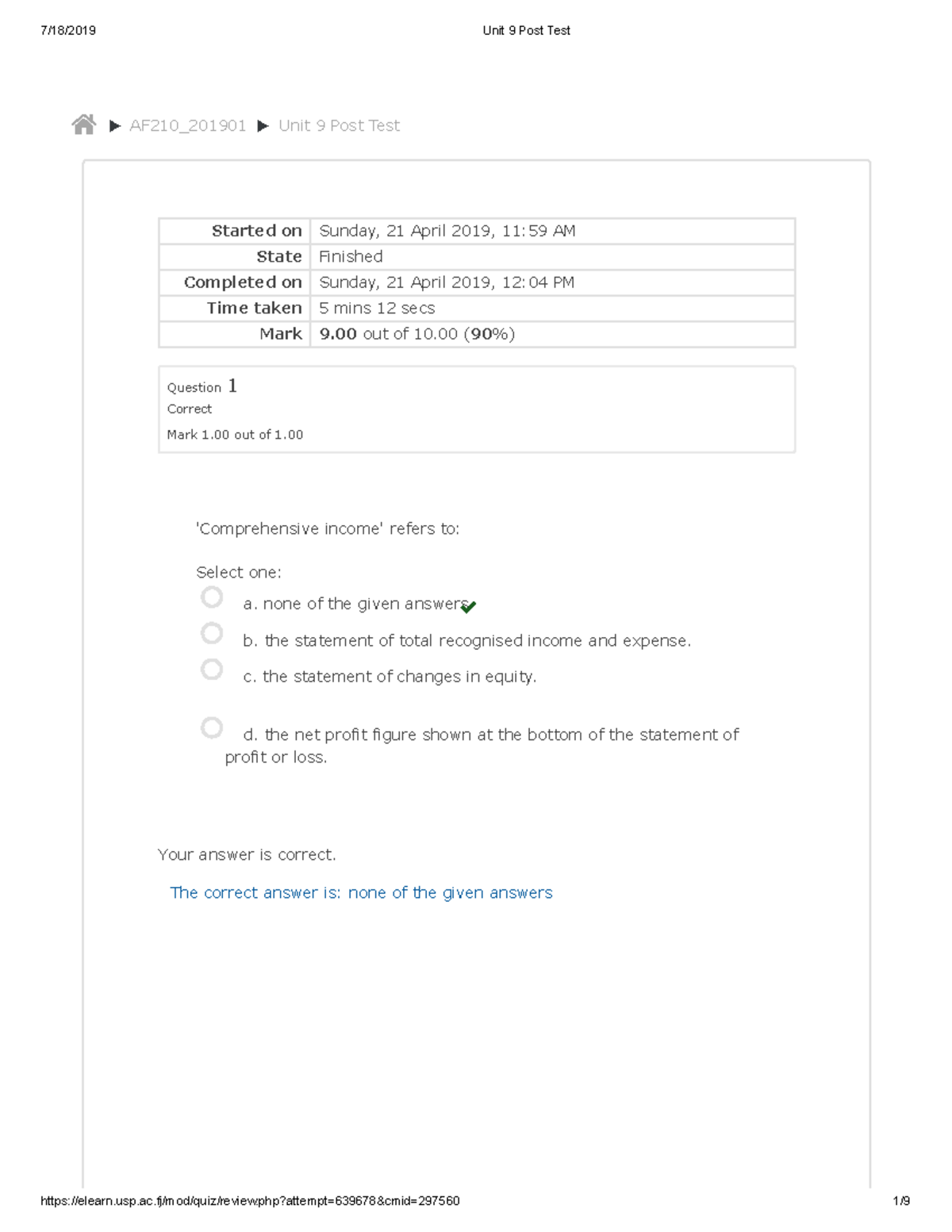 Unit 9 Post Test - Quiz - Started on Sunday, 21 April 2019, 11:59 AM ...