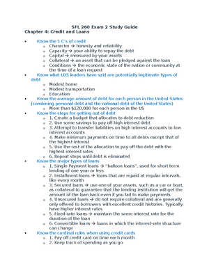 SFL 260 Notes - everything you need - Subject Notes Exam # Chapters 1 ...