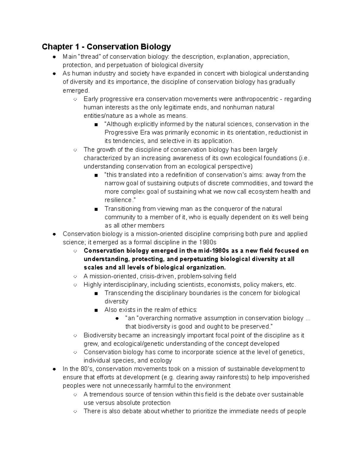 Bio 363 Textbook Notes - Book: Conservation Biology for All - Chapter 1 ...