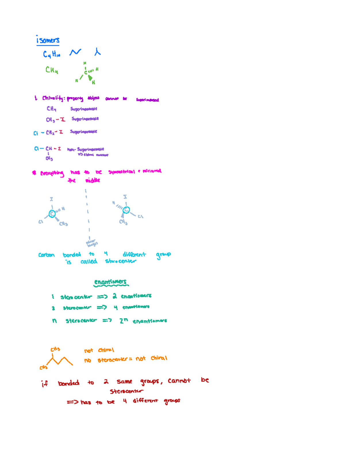 Chemistry Unit 1 Notes - isomers CyHeo N X CHy Ii H BiH 1 Chirality ...