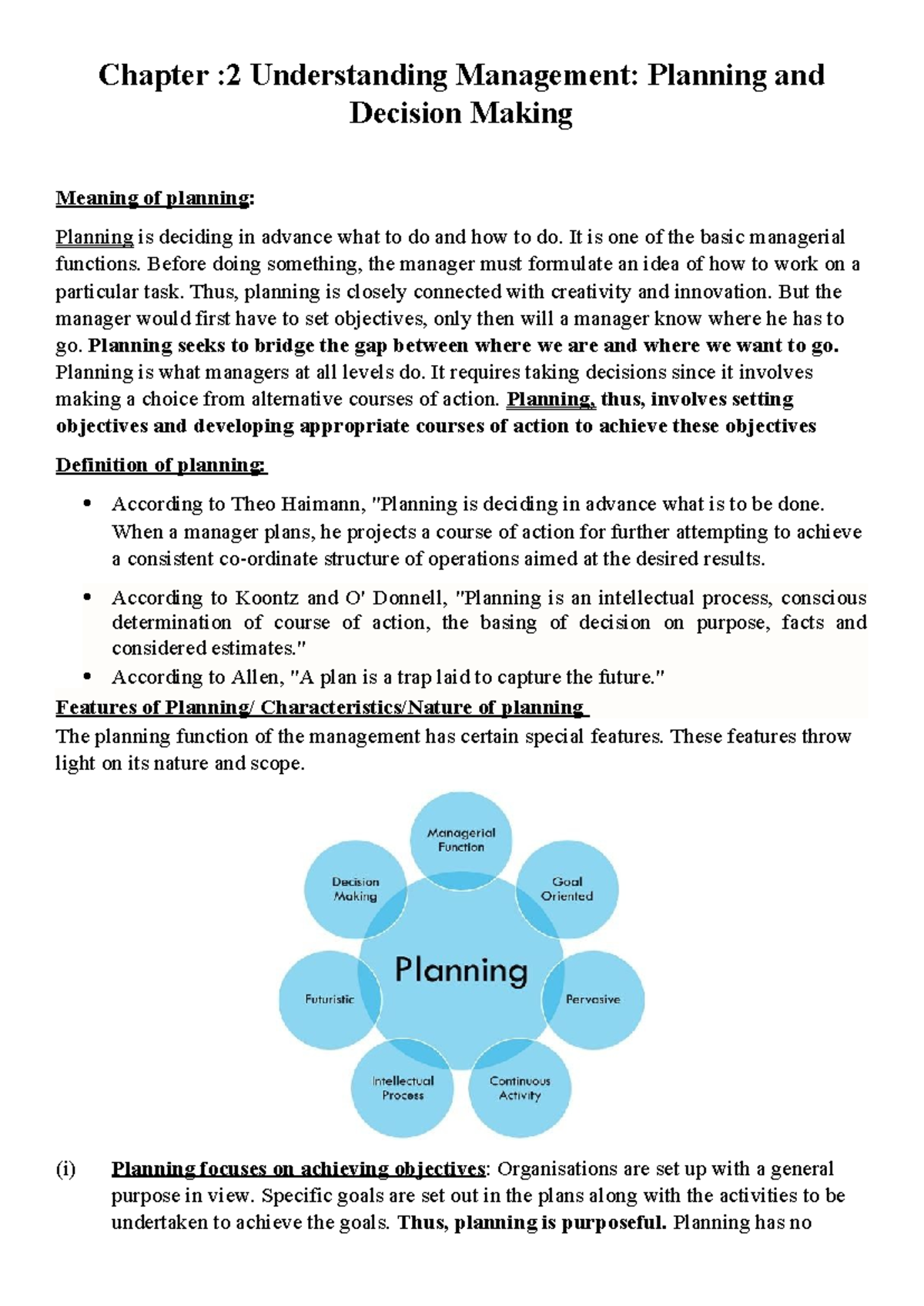Chapter 2 planing and decision makng - Chapter :2 Understanding ...