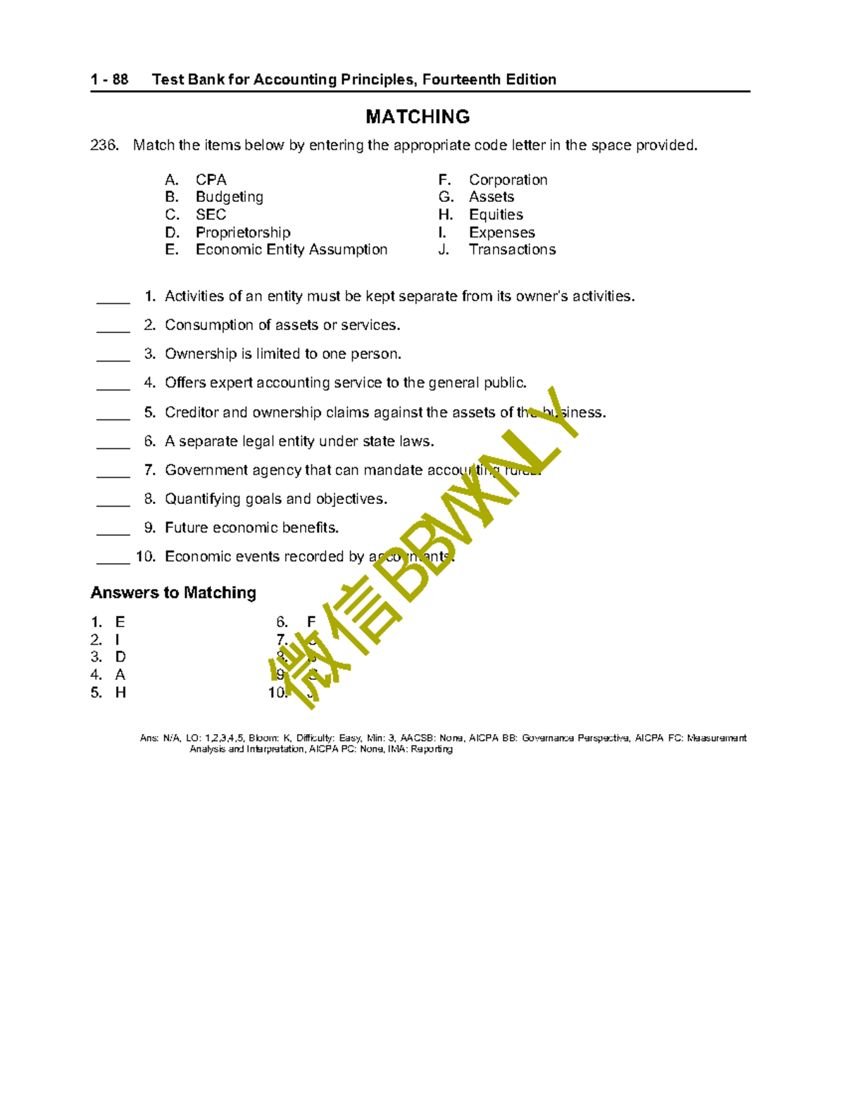 Accounting principles 14th edition by weygandt tb 88 - 1 - 88 Test Bank ...