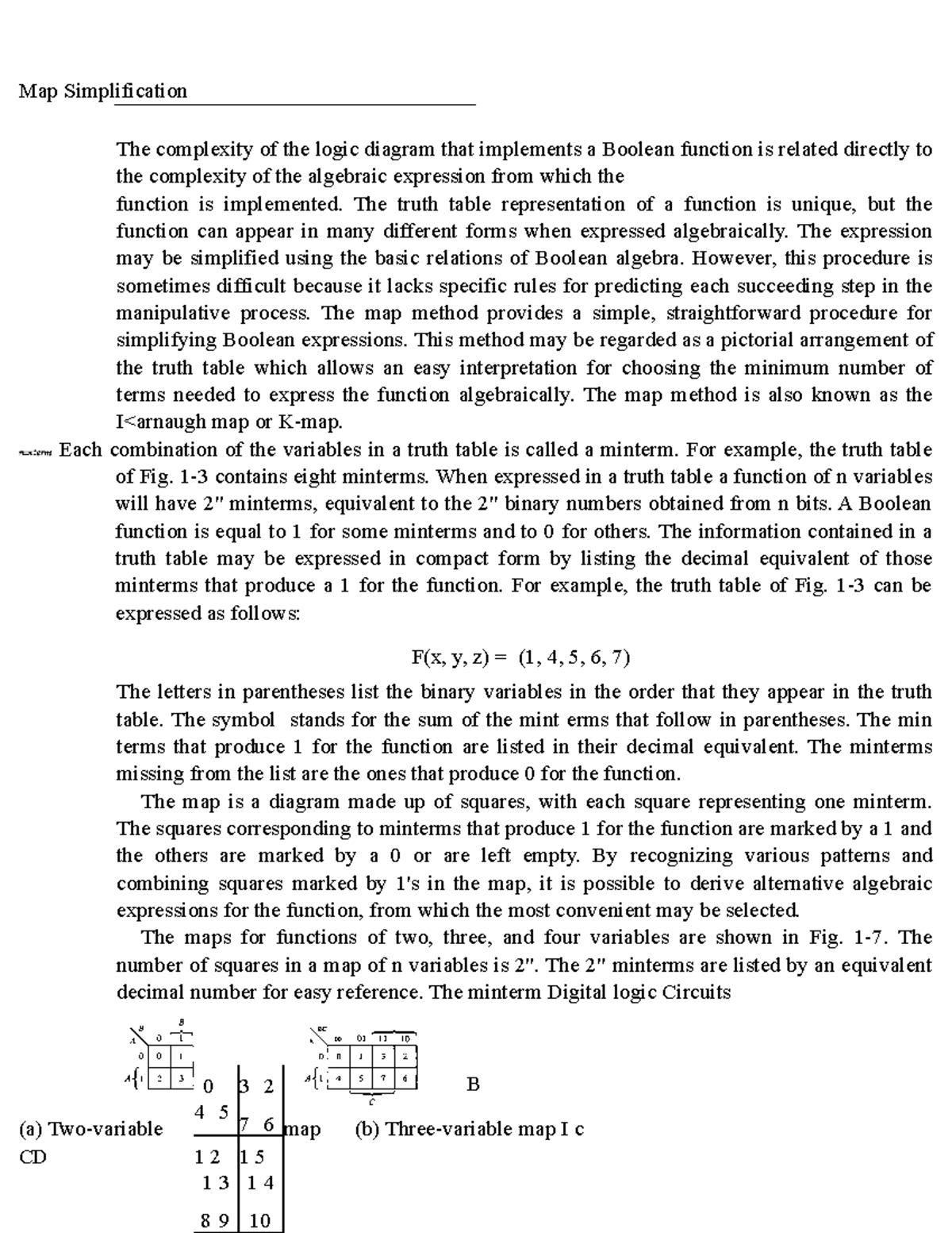 Map Simplification - Map Simplification The complexity of the logic ...