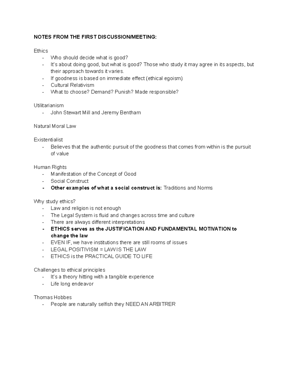First Discussion First Recording - NOTES FROM THE FIRST DISCUSSION ...