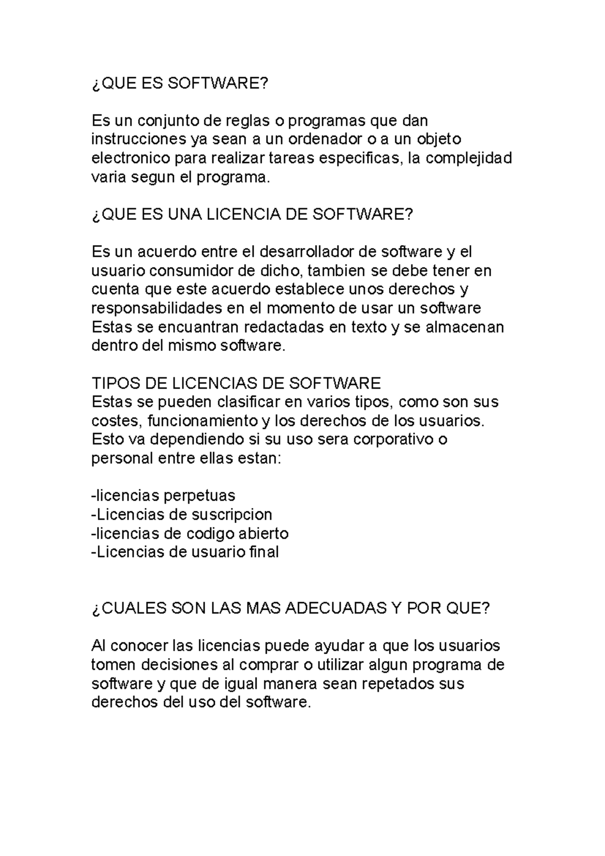 ¿QUE ES Software - ¿QUE ES SOFTWARE? Es un conjunto de reglas o ...