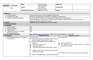 Inset 2024 SHS Detailed Lesson PLAN - ‘ DETAILED LESSON PLAN School ...